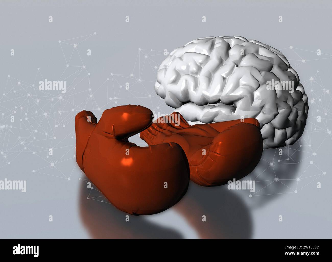 Damage to the brain through boxing, conceptual illustration Stock Photo ...