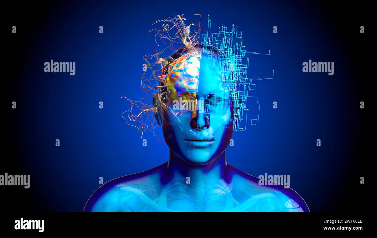 Cyborg, conceptual illustration Stock Photo - Alamy