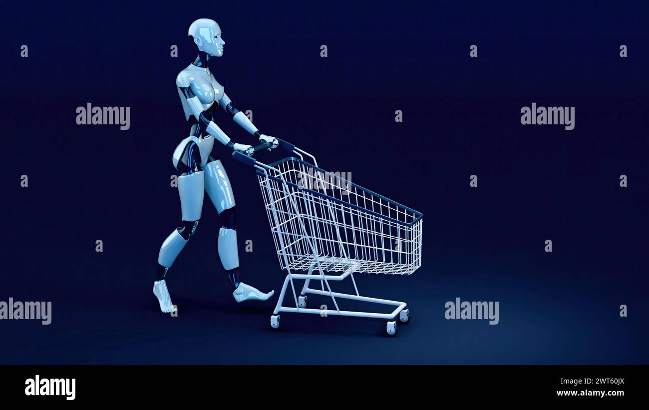 Robot-assisted shopping, conceptual illustration Stock Photo - Alamy Robot-assisted shopping, conceptual illustration Stock Photo - Alamy