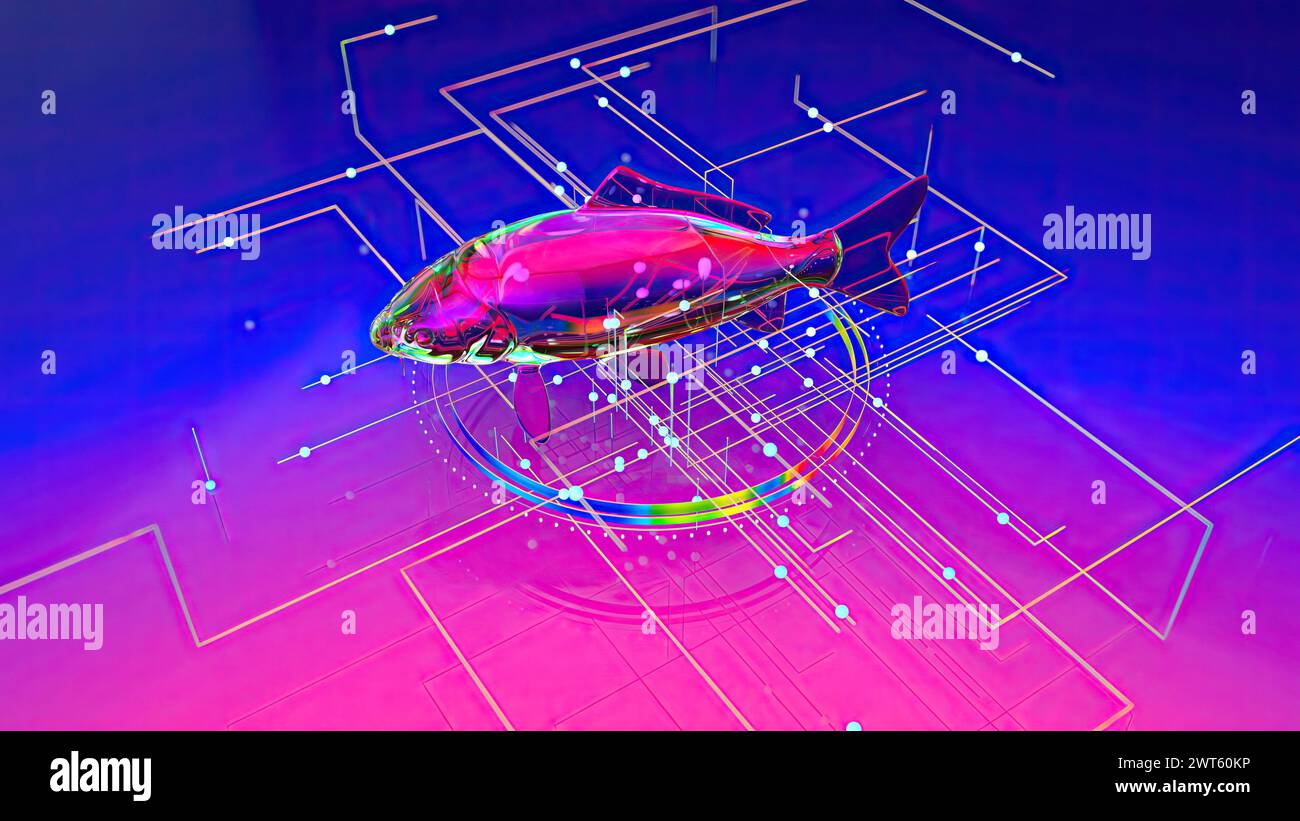 Fish research, conceptual illustration Stock Photo - Alamy