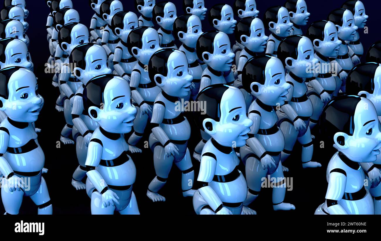 Baby robots, illustration Stock Photo - Alamy