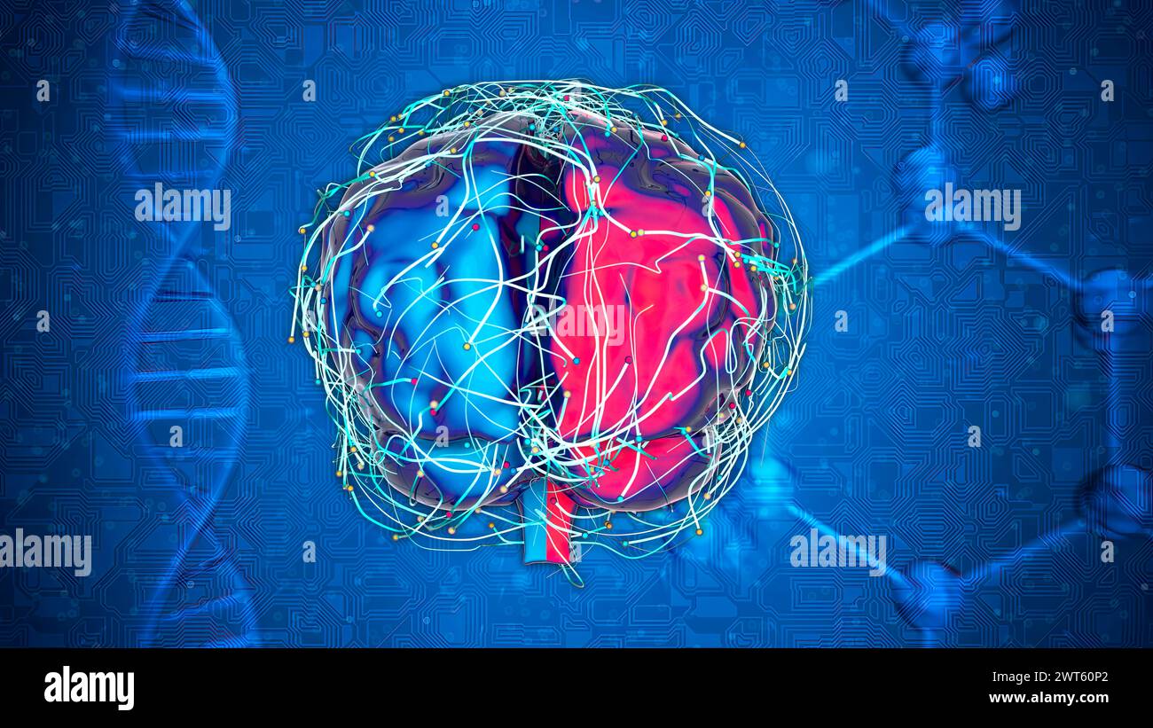 Neurology research, conceptual illustration Stock Photo - Alamy