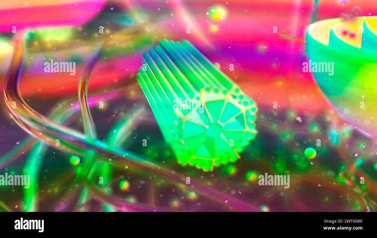 Illustration of an animal cell focusing on a centriole (centre ...