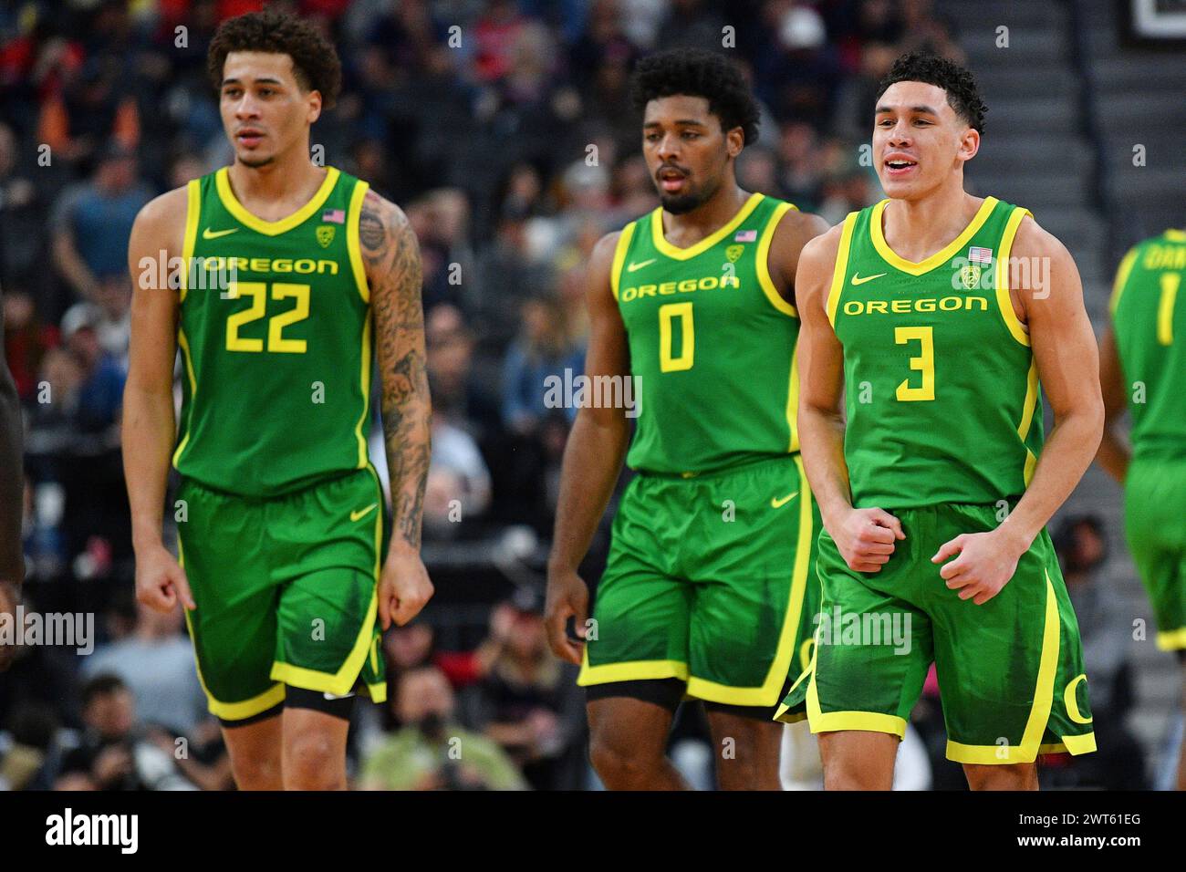 LAS VEGAS, NV - MARCH 15: Oregon Ducks guard Jackson Shelstad (3 ...