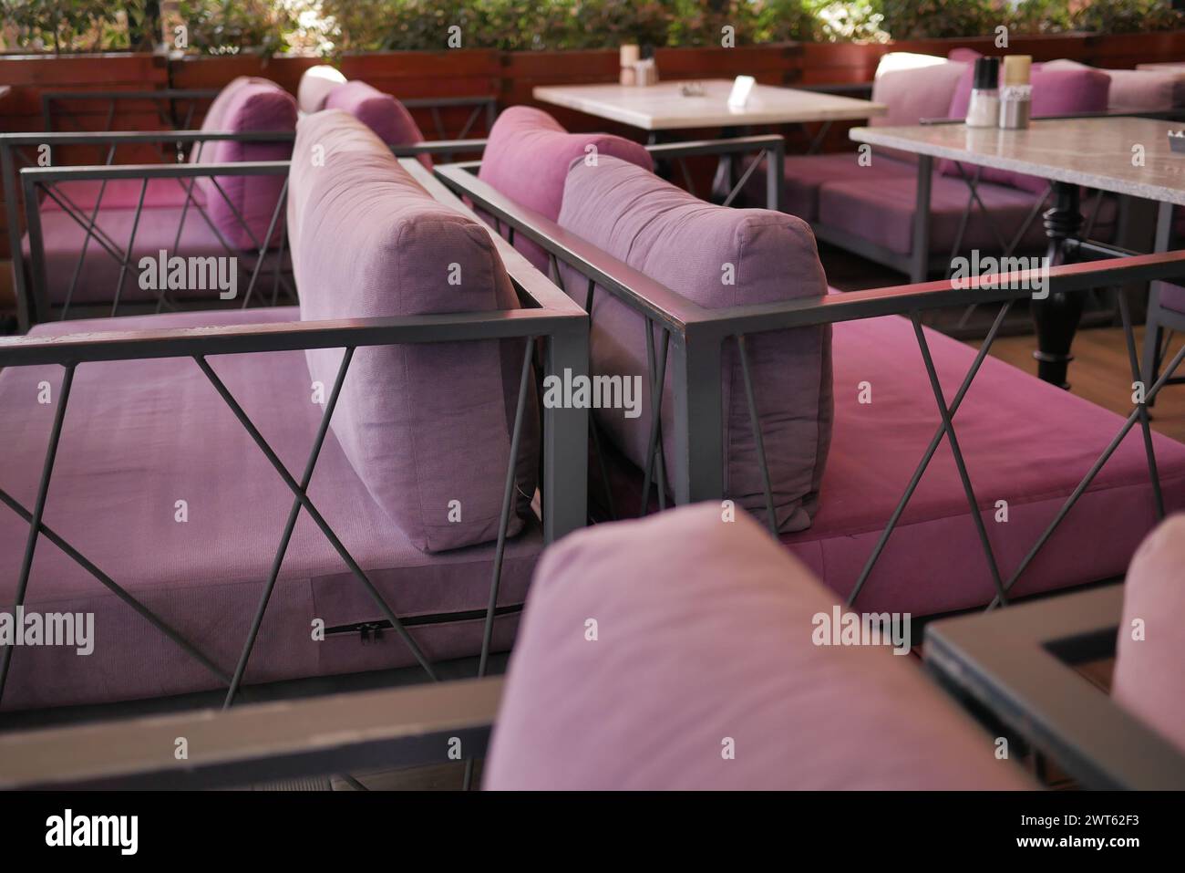 modern sofa at coffee shop for relaxing Stock Photo - Alamy