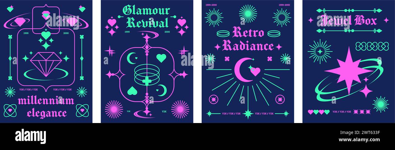 Minimalistic poster layout in y2k style with bright neon colors simple ...