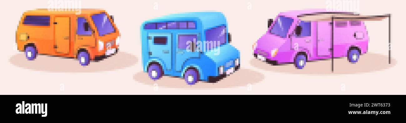 Van camper for summertime recreational vacation with family and friends ...