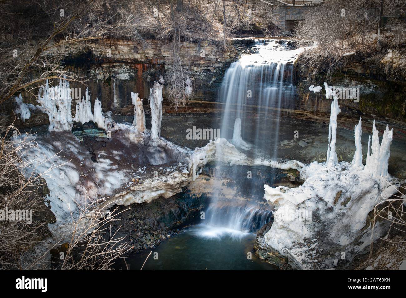 Minnehaha Falls in March, Minneapolis, Minnesota Stock Photo - Alamy