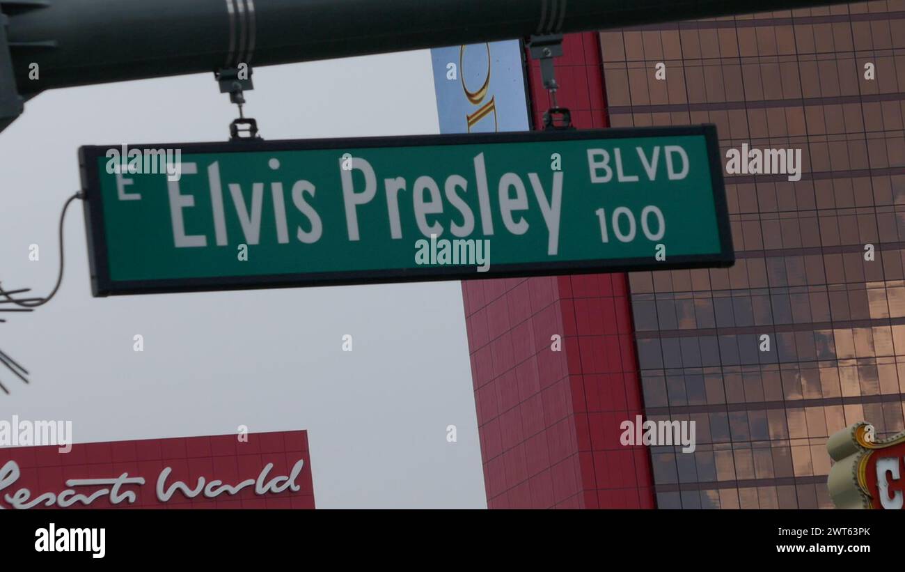 Las Vegas, Nevada, USA 8th March 2024 Elvis Presley Blvd Sign on March ...