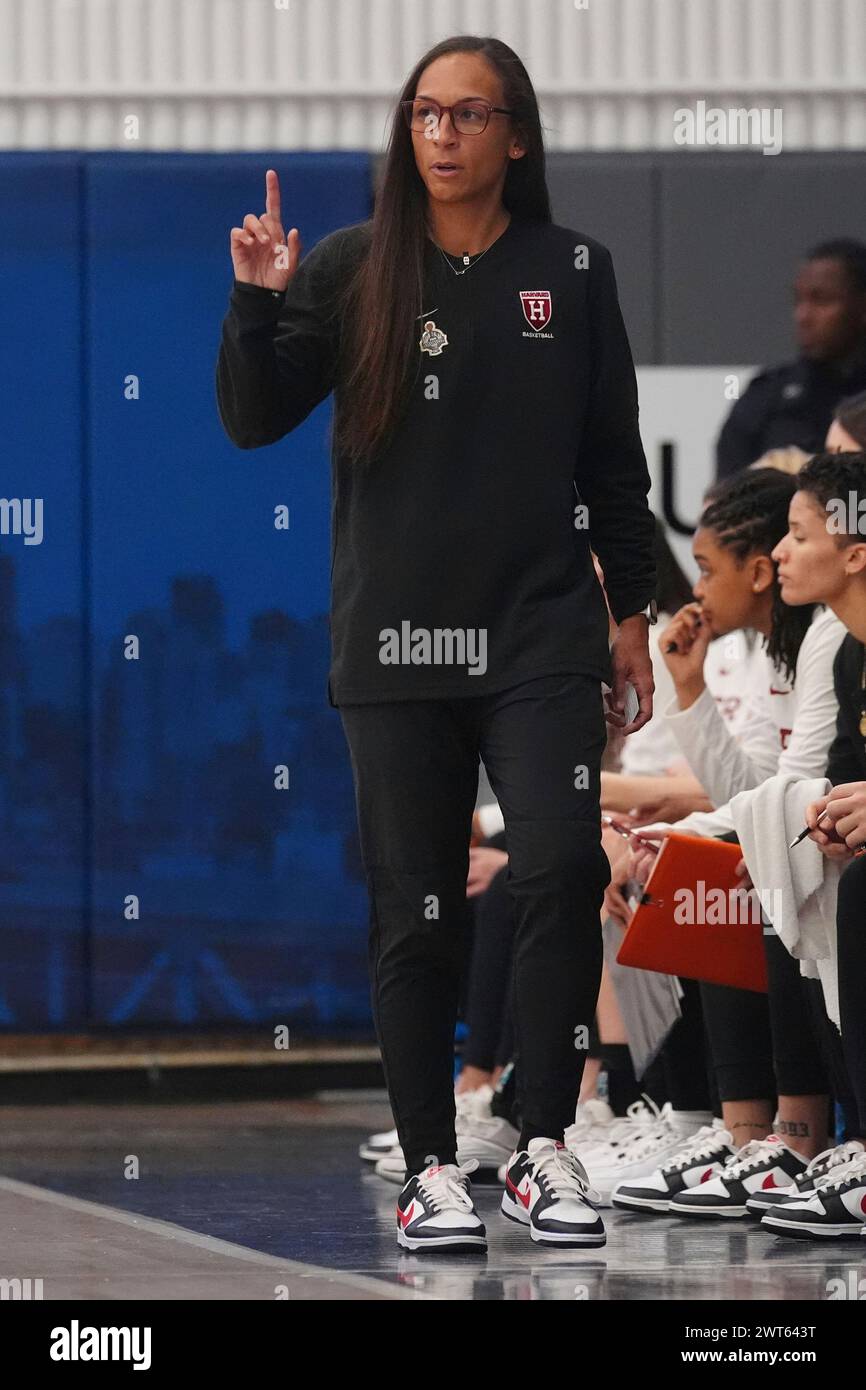NEW YORK, NY - MARCH 15: Harvard Crimson Head Coach Carrie Moore ...