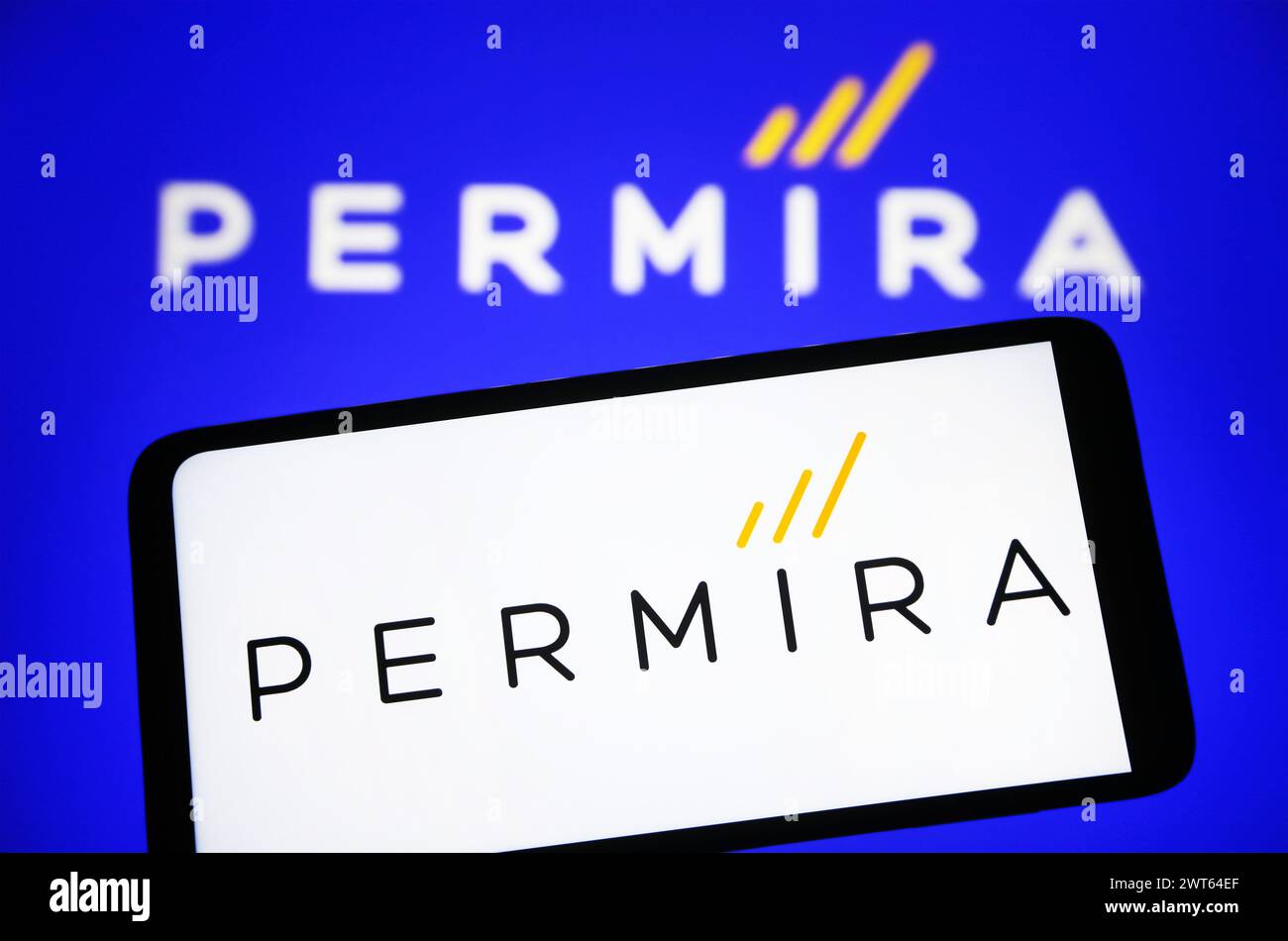 Ukraine. 16th Mar, 2024. In this photo illustration, Permira logo is ...