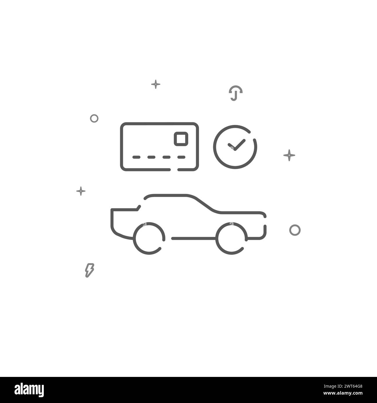 Car sharing service simple vector line icon. Symbol, pictogram, sign ...