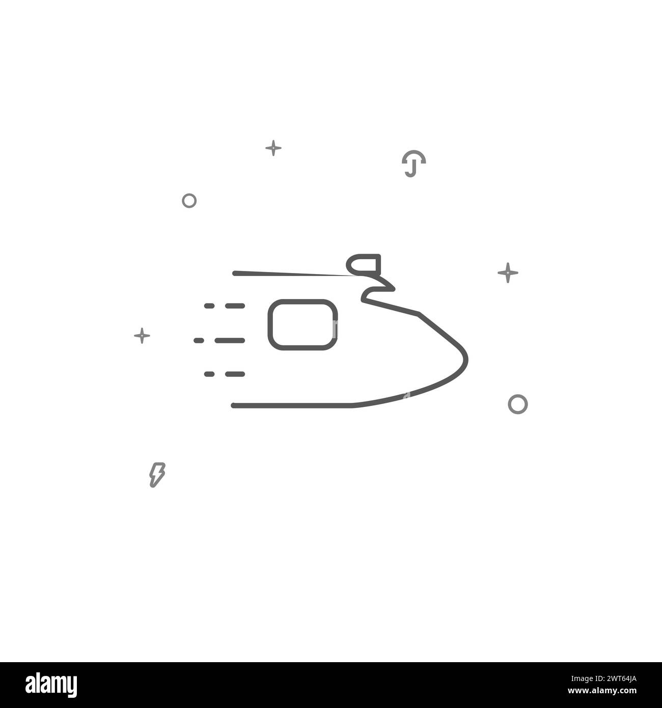 High-speed train simple vector line icon. Symbol, pictogram, sign ...