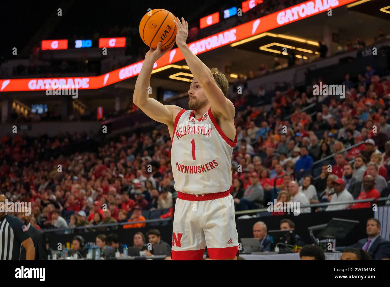 Minneapolis, Minnesota, USA. 15th Mar, 2024. Nebraska Cornhuskers guard ...
