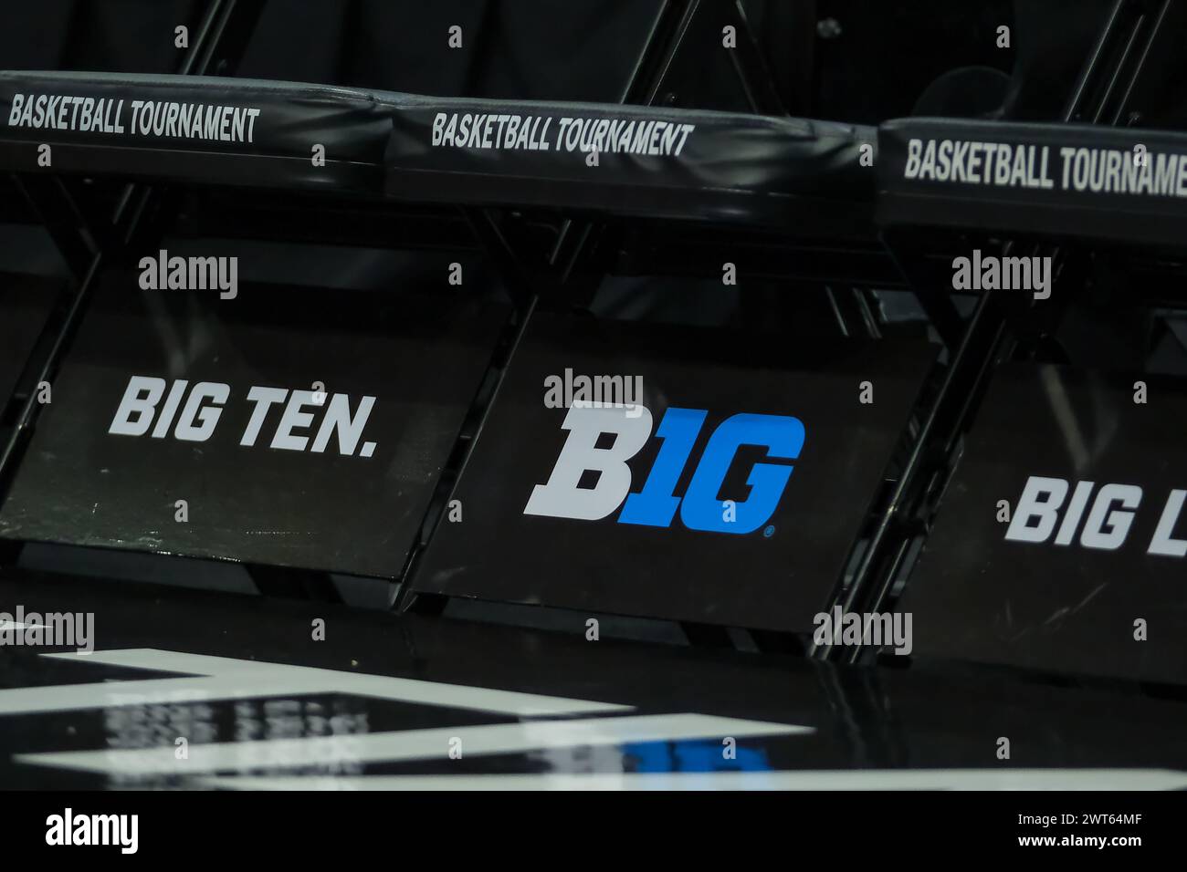 Minneapolis, Minnesota, USA. 15th Mar, 2024. The Big10 logo on a chair ...