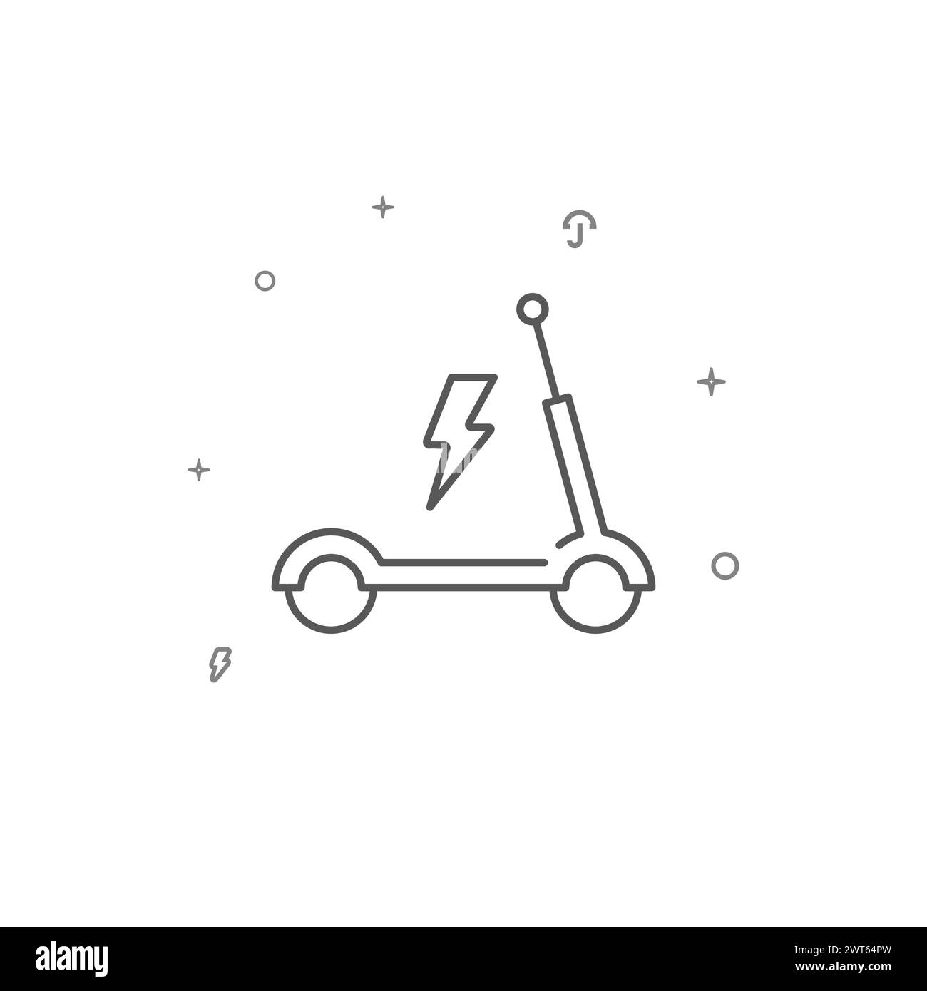 Electric scooter simple vector line icon. Symbol, pictogram, sign ...