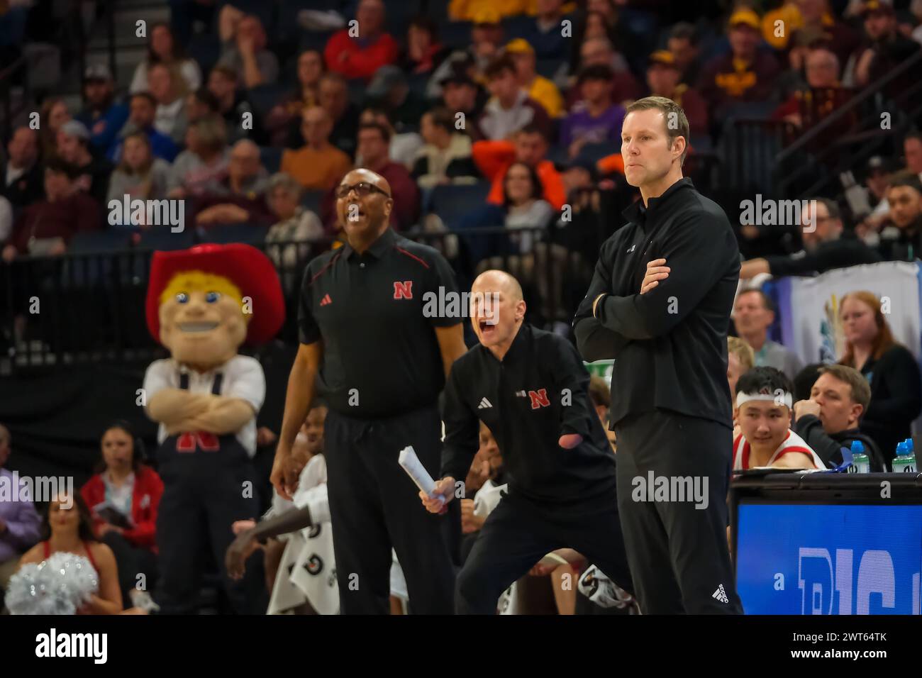 Minneapolis, Minnesota, USA. 15th Mar, 2024. Nebraska Cornhuskers head ...