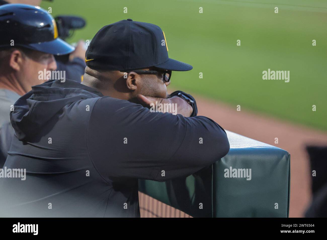 March 15, 2024: Missouri Head Coach Kerrick Jackson looks on from the ...