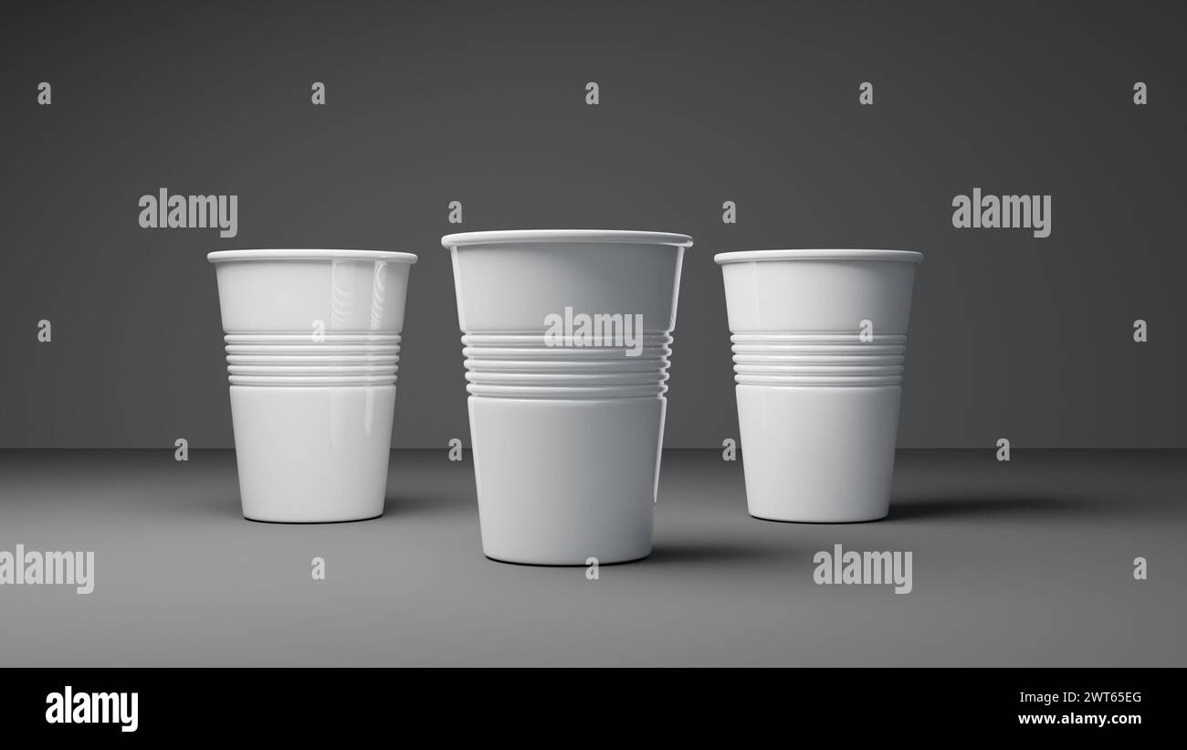 3d rendering plastic cups hi-res stock photography and images - Alamy
