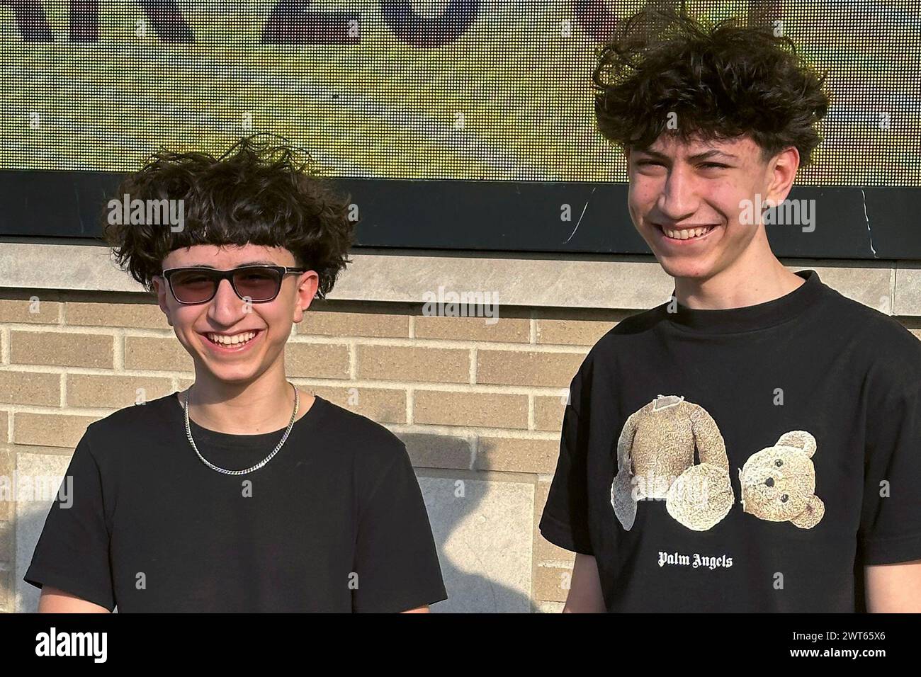 From left, Adam Mortada and his older brother Hussein Mortada stand ...