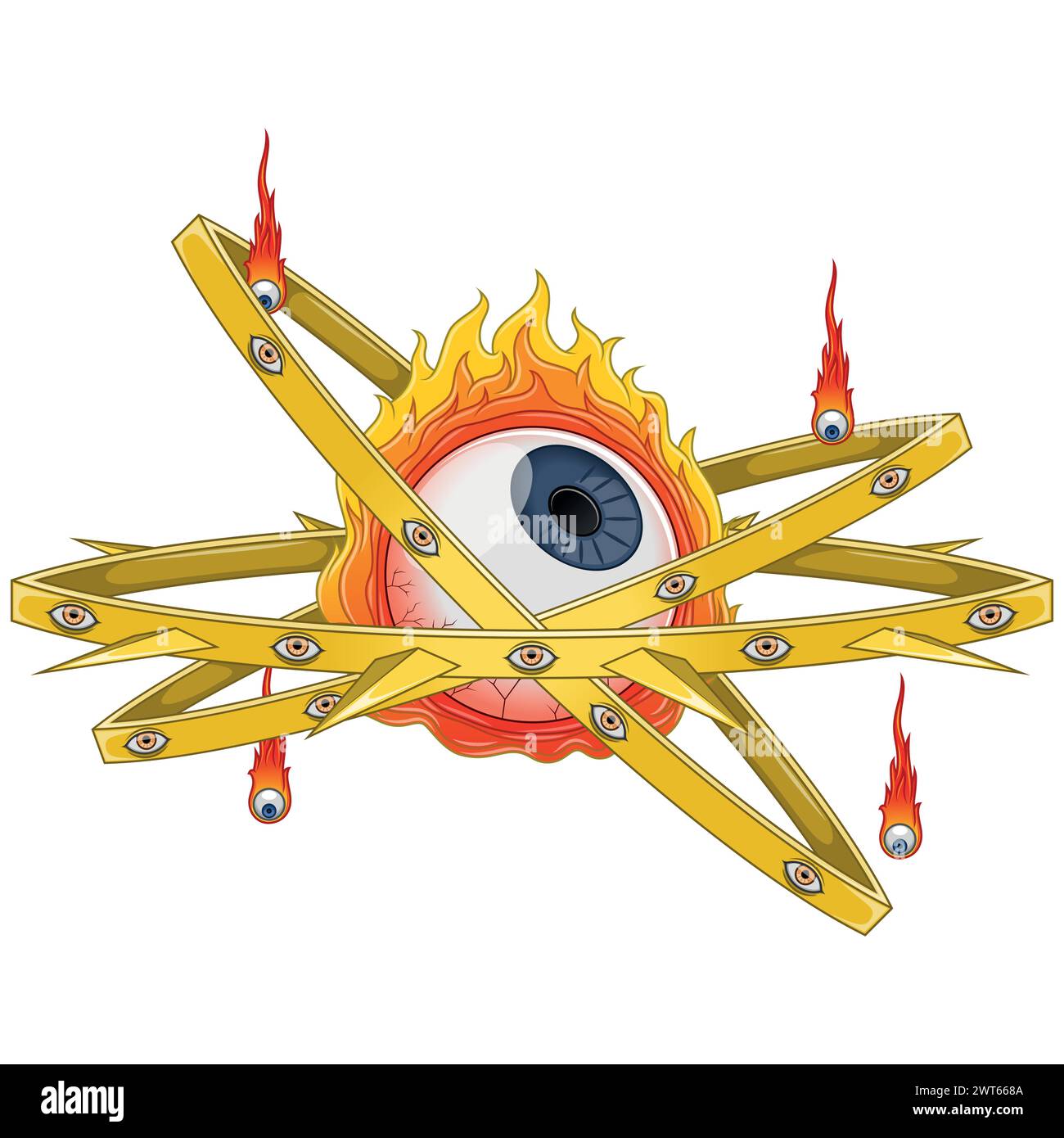 Vector design of Angel throne type with burning eye, angelic throne ...