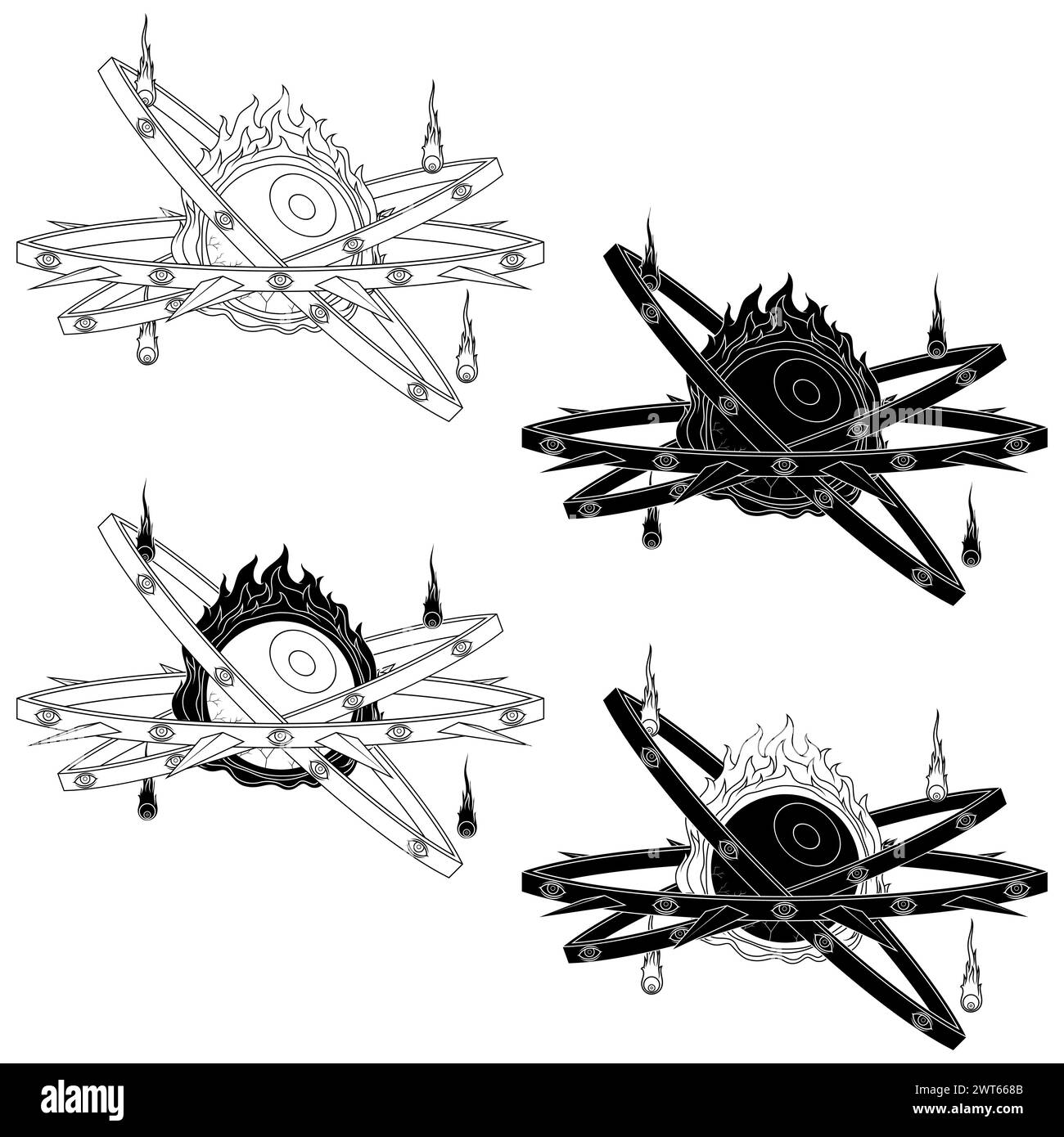 Vector design of Angel throne type with burning eye, angelic throne ...