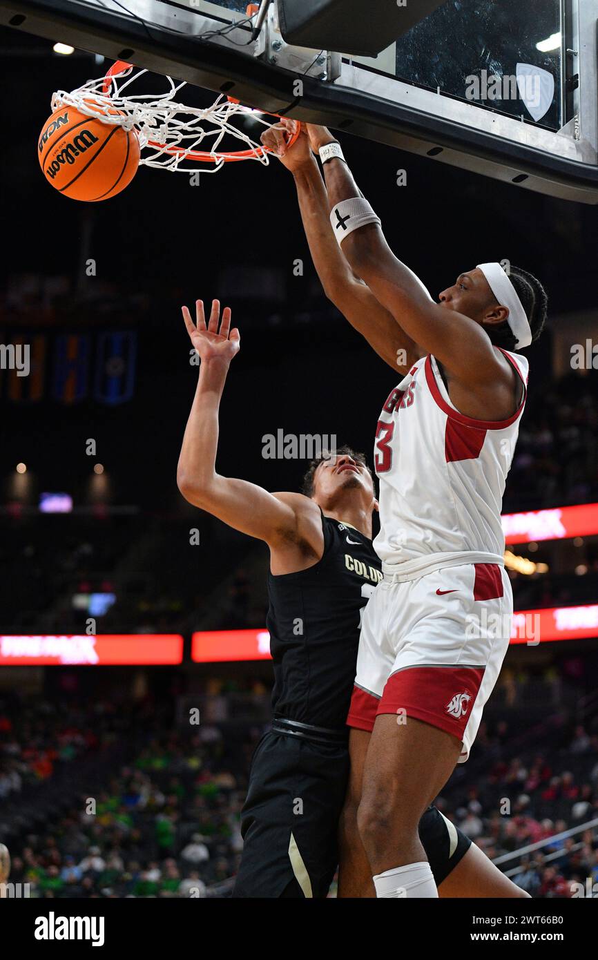 LAS VEGAS, NV - MARCH 15: Washington State Cougars forward Isaac Jones ...