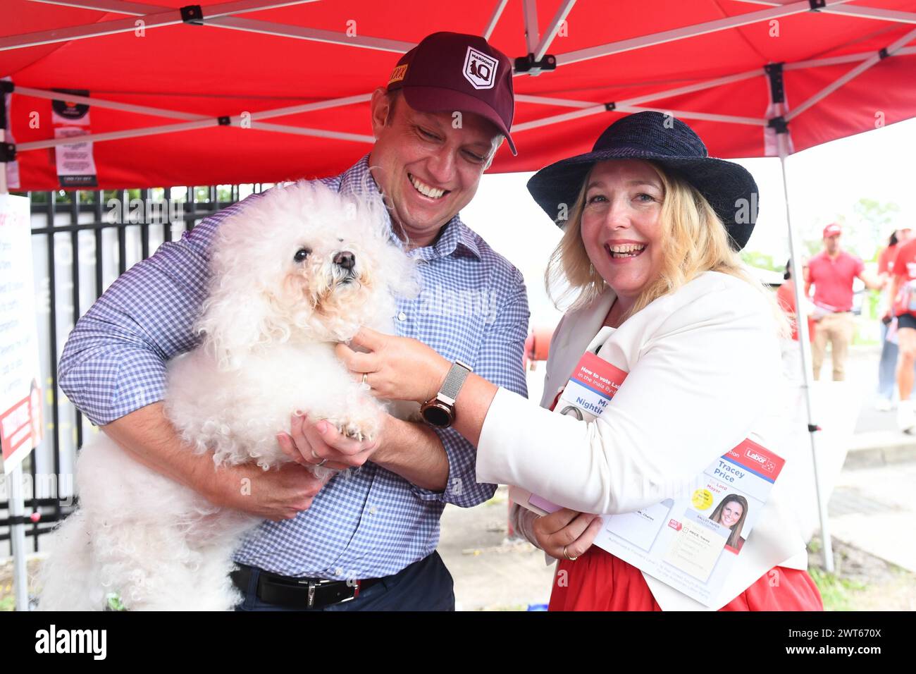 Brisbane, Australia. 16th Mar, 2024. Labor candidate Margie Nightingale ...