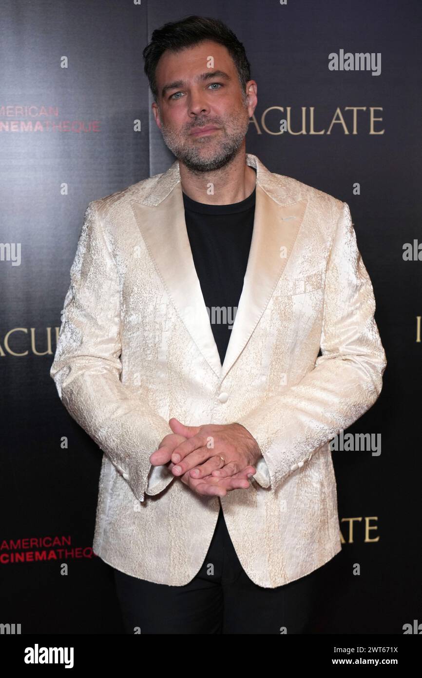 Michael Mohan arrives at the premiere of "Immaculate" on Friday, March ...
