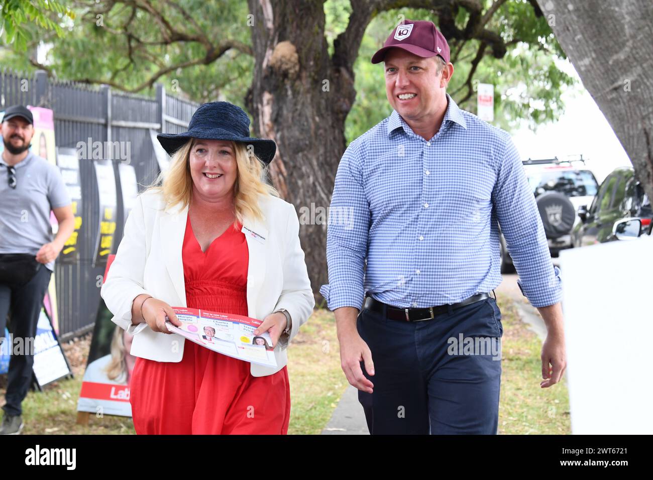 Brisbane, Australia. 16th Mar, 2024. Labor candidate Margie Nightingale ...