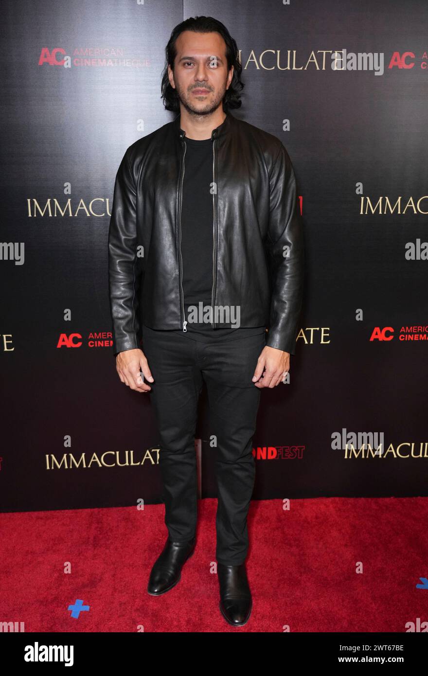 Jonathan Davino arrives at the premiere of "Immaculate" on Friday ...
