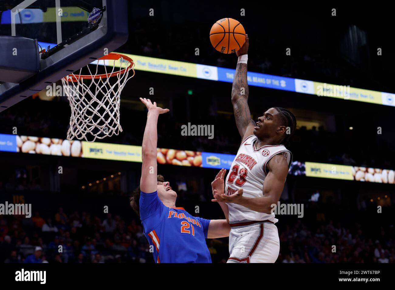 NASHVILLE, TN - MARCH 15: Alabama Crimson Tide forward Nick Pringle (23 ...