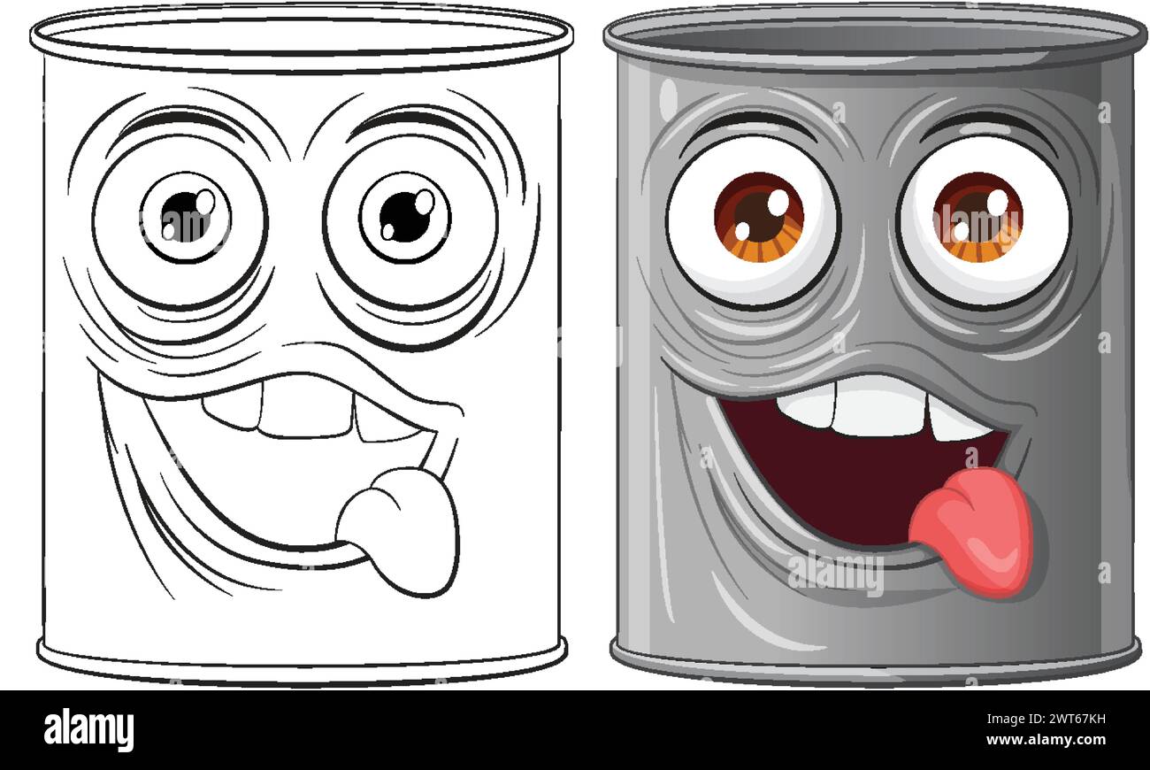 Two cartoon cans showing playful expressions Stock Vector Image & Art ...