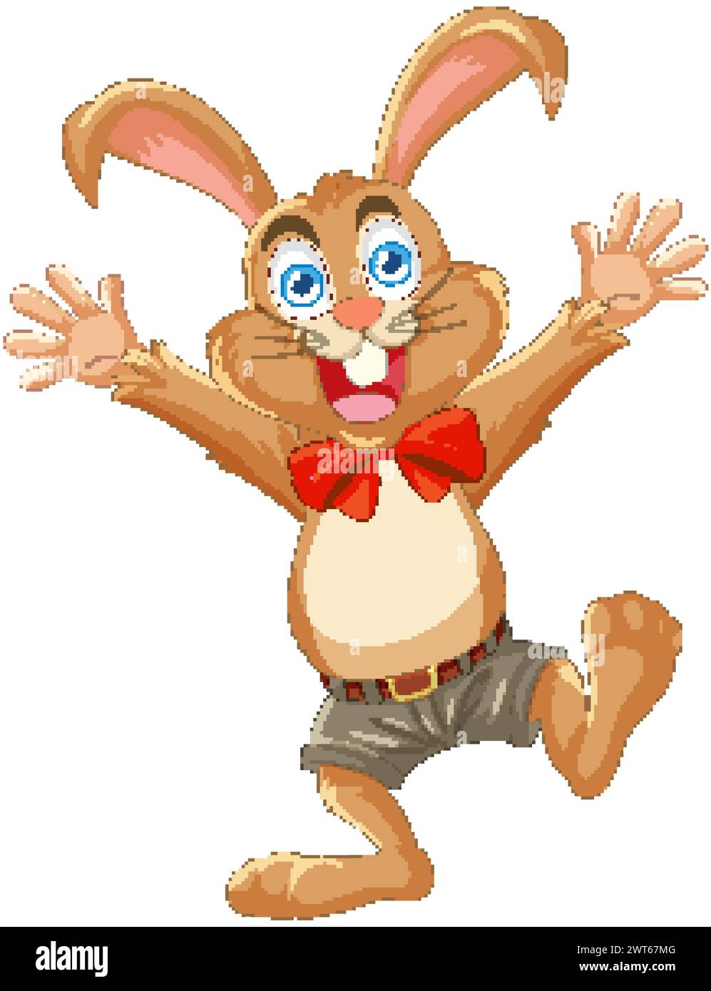 Happy rabbit character celebrating with a wide smile Stock Vector Image ...