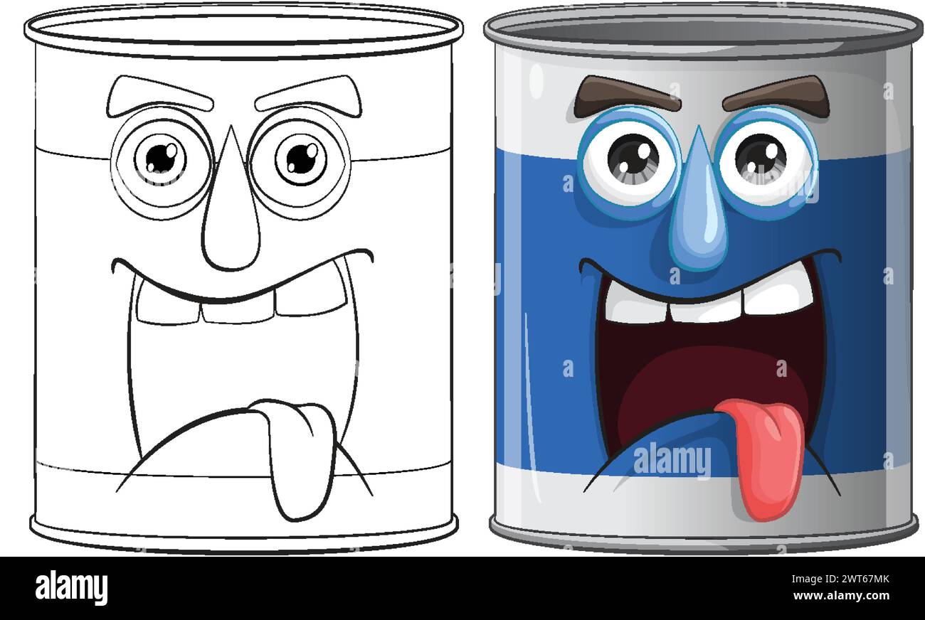 Two cartoon cans showing playful expressions Stock Vector Image & Art ...