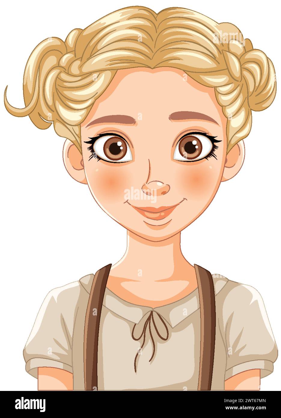 Illustration of a cheerful young girl smiling Stock Vector Image & Art ...