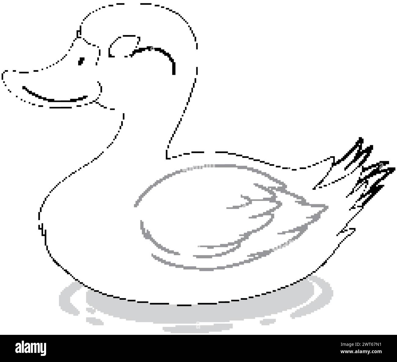 Simple vector drawing of a duck floating calmly Stock Vector Image ...
