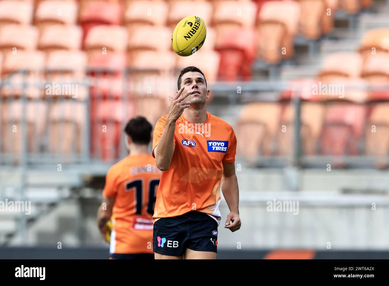 Sydney, Australia. 16th Mar, 2024. Josh Kelly of the Giants warms up ...