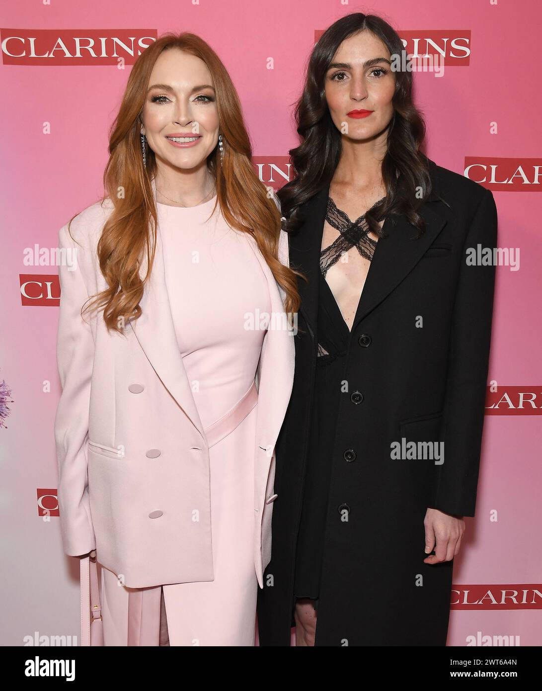 Los Angeles, USA. 15th Mar, 2024. (L-R) Lindsay Lohan and Sister Aliana Lohan at the CLARINS ...