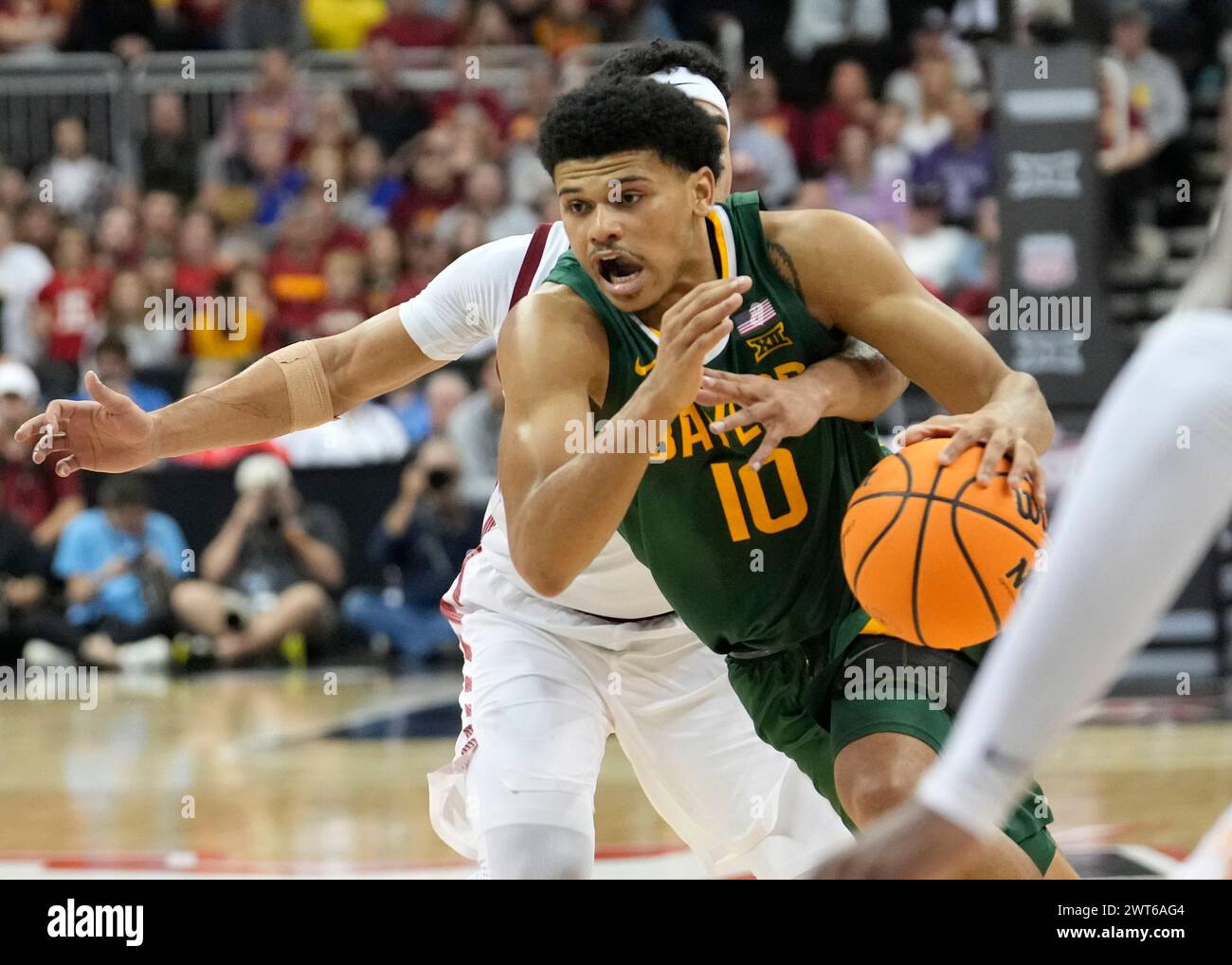 MAR 15 2024: Baylor Bears guard RayJ Dennis (10) appears to have an ...
