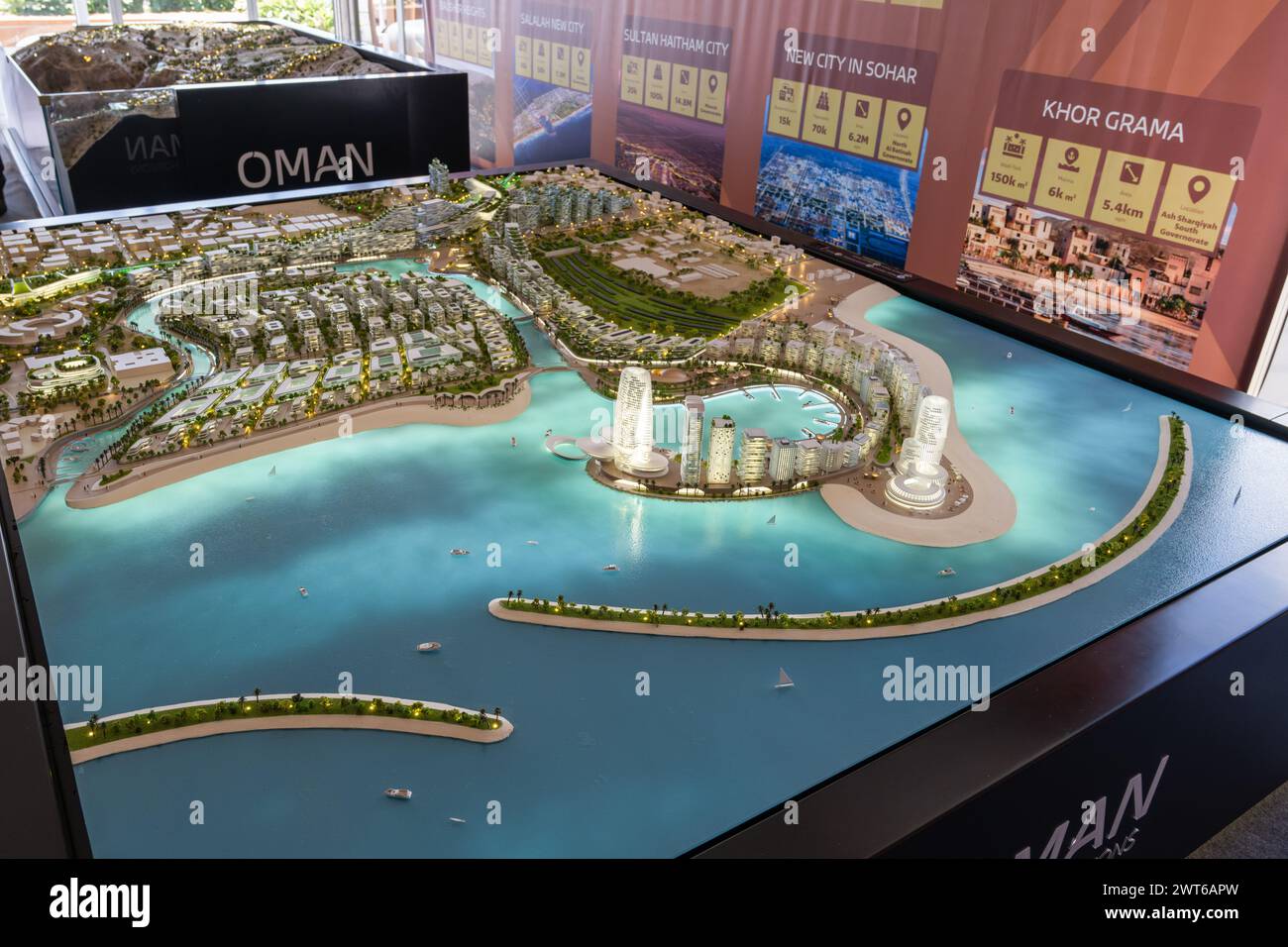 Cannes, France. 13th Mar, 2024. A model of the new town projects in the ...