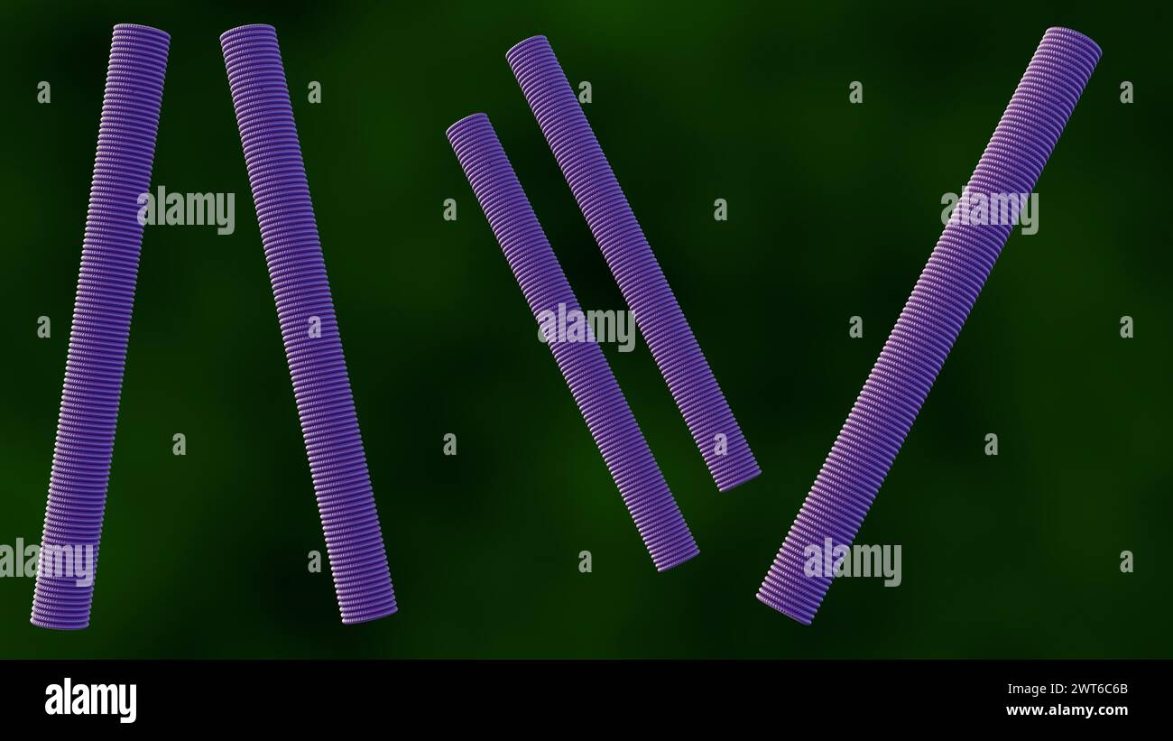3d rendering of Tobacco mosaic virus (TMV) or Tobamovirus or ...