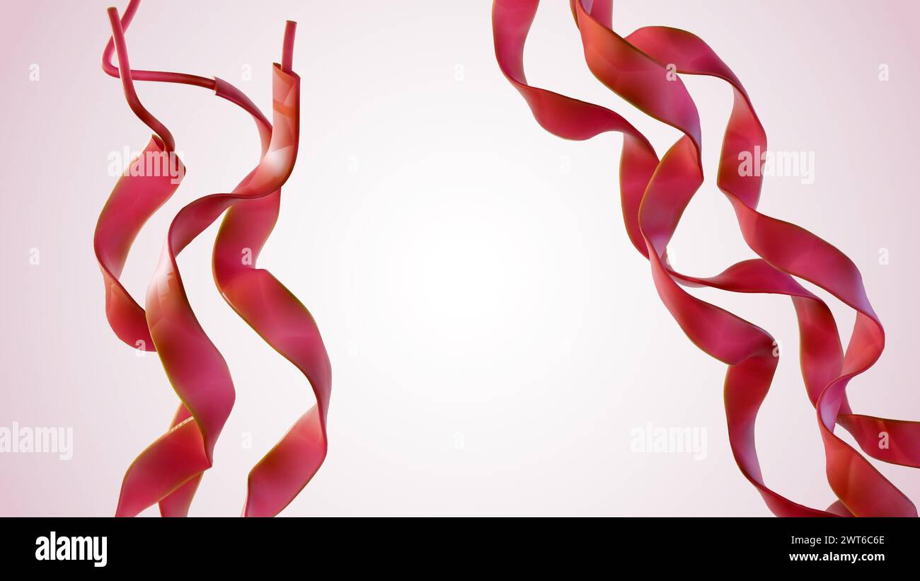 3d rendering of collagen structure, peptide chain structure composed of ...