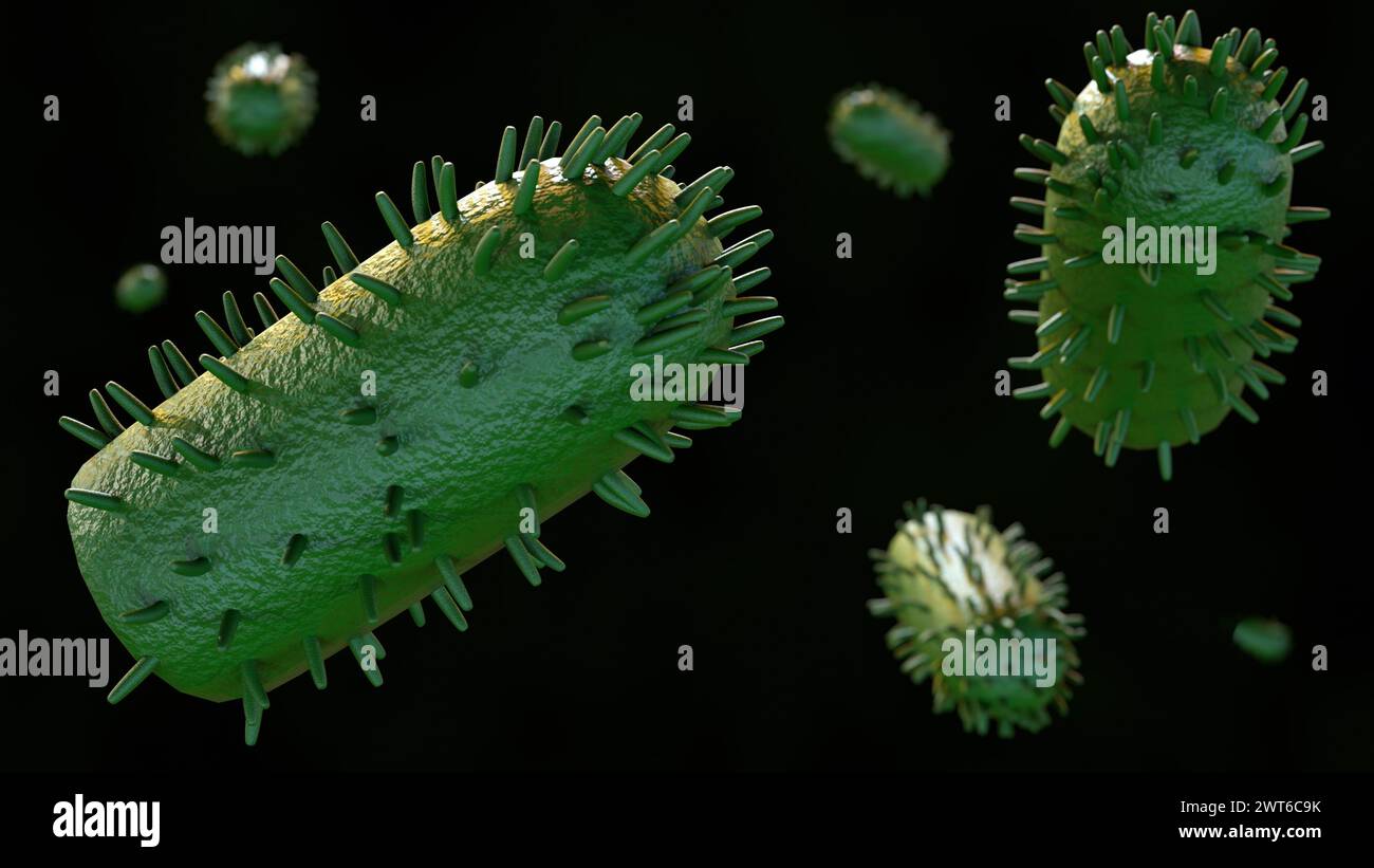 3d animation of lyssavirus cause fatal acute viral encephalomyelitis ...