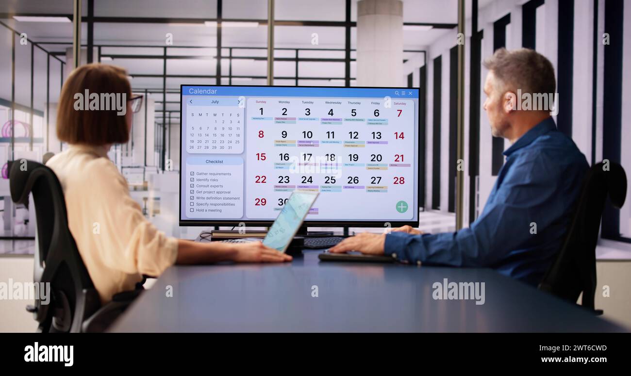 Appointment Schedule Planner And Date Calendar On Hybrid Laptop Stock ...