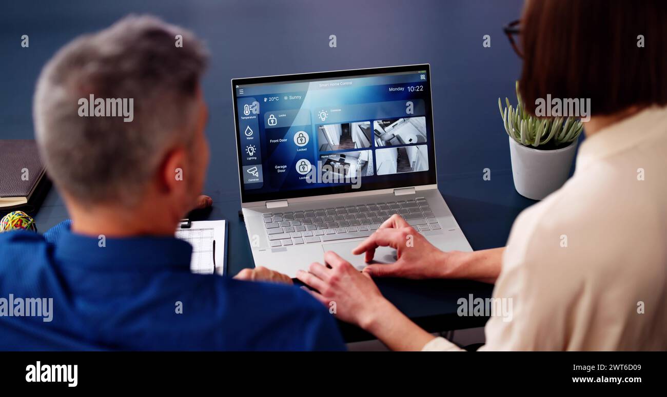 Smart House CCTV Security Camera App On Laptop Stock Photo - Alamy