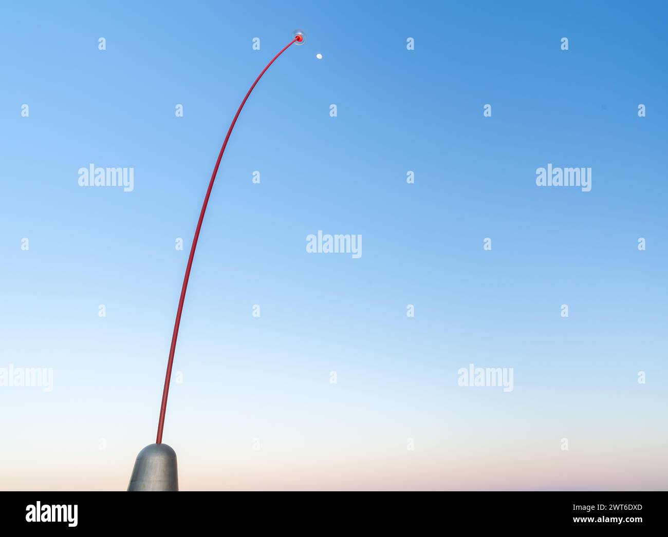 New Plymouth New Zealand - February 29 2024; Wind Wand 48-meter kinetic ...