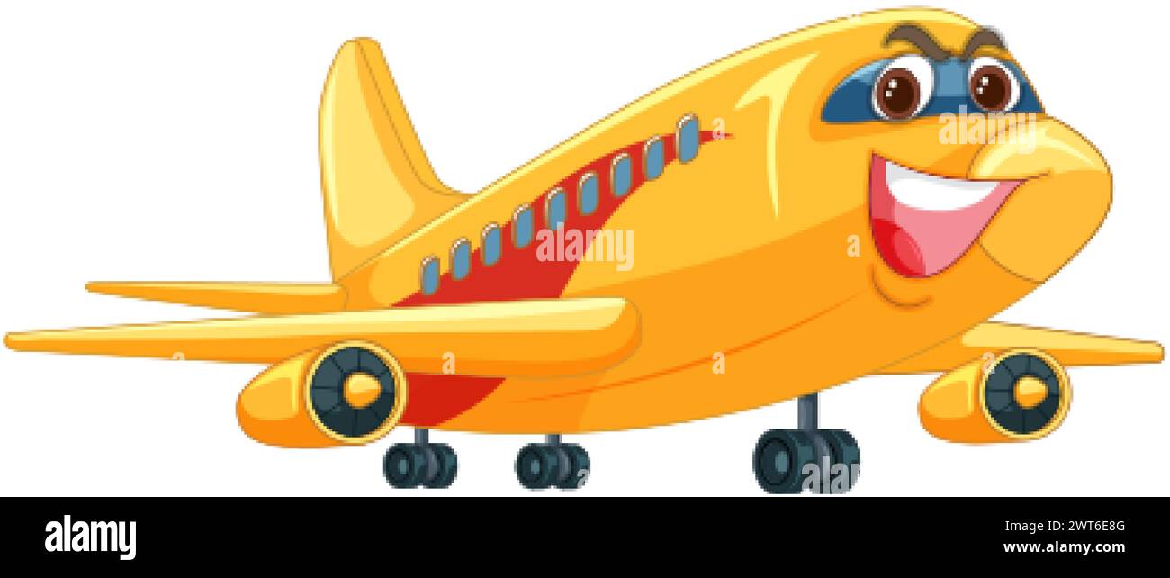 Colorful, smiling airplane with eyes and mouth Stock Vector Image & Art ...
