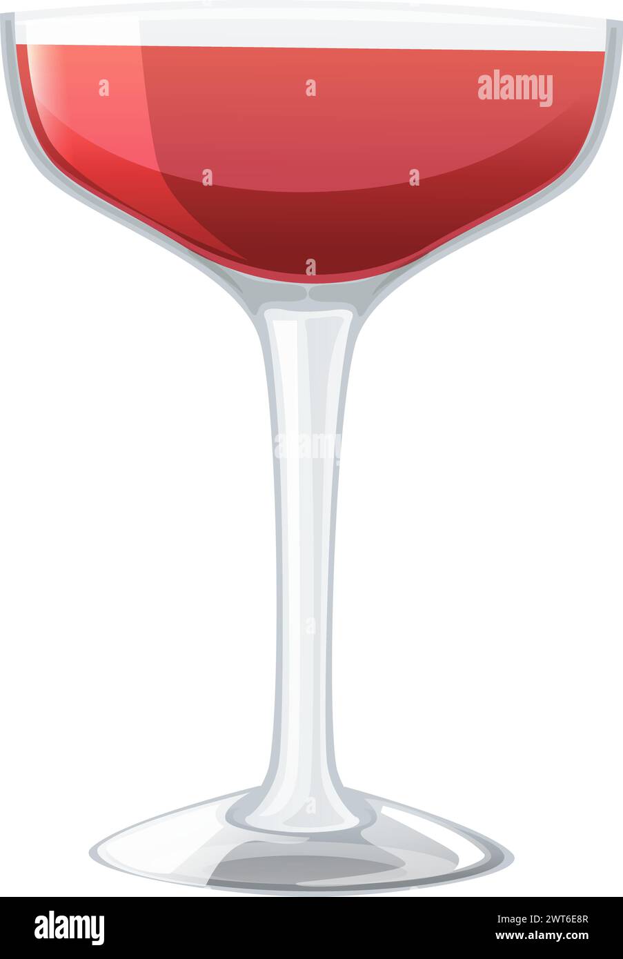 Vector illustration of a filled red wine glass Stock Vector Image & Art ...