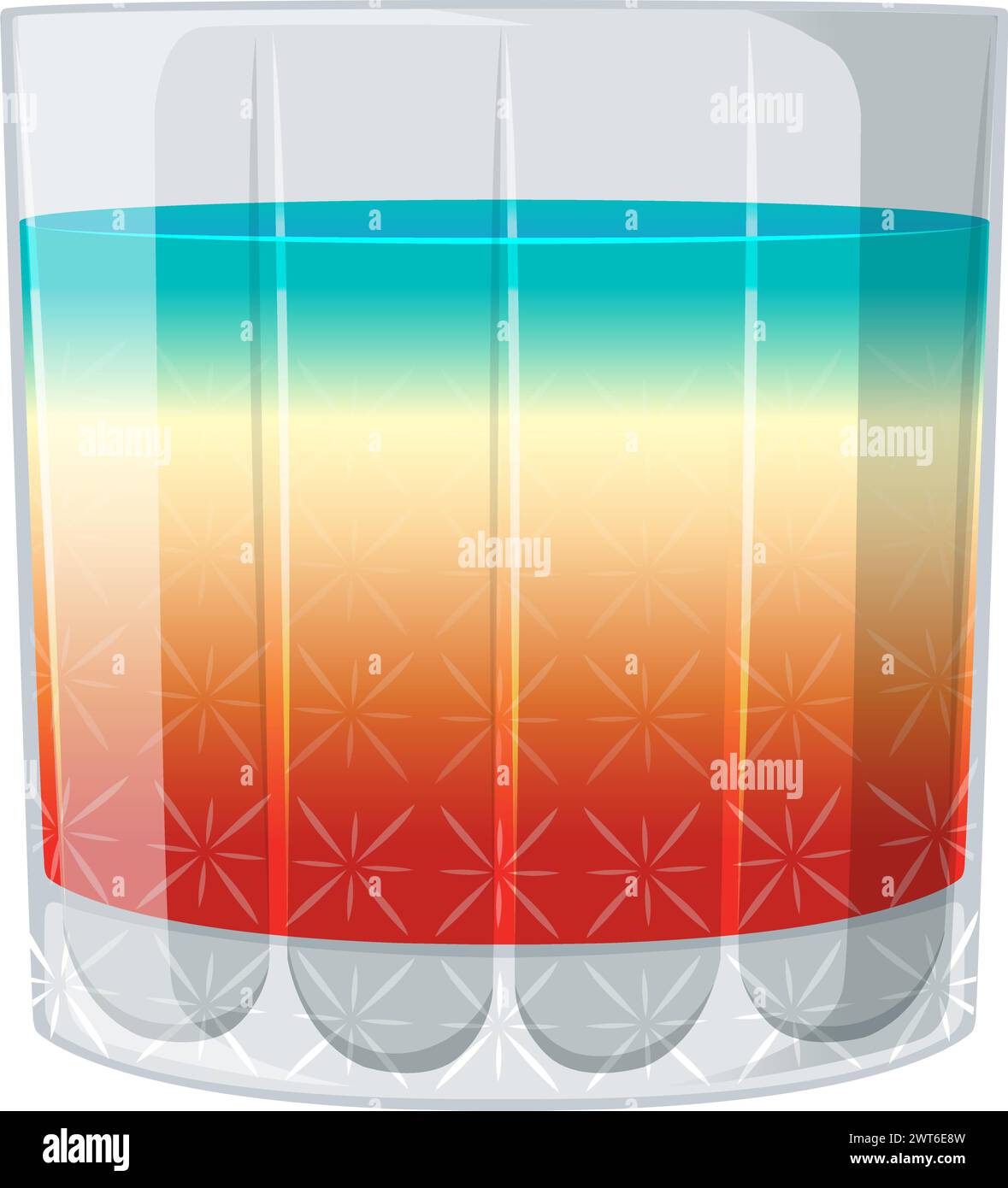 Vector illustration of a layered sunset cocktail Stock Vector Image ...
